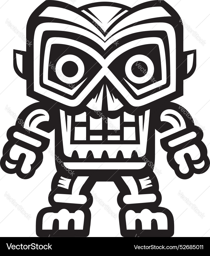Island ink thick lineart tiki creating a bold Vector Image