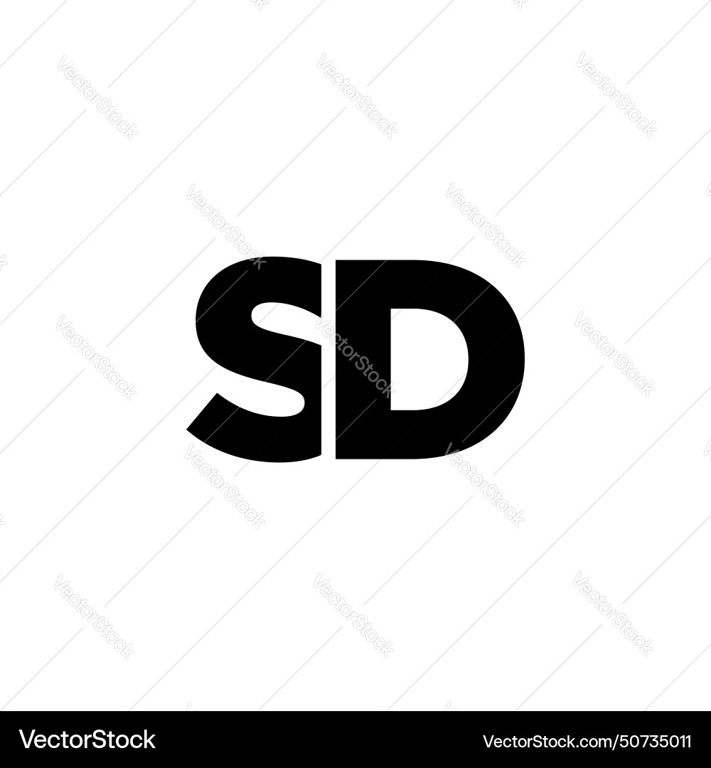 Letter s and d sd logo design template minimal Vector Image