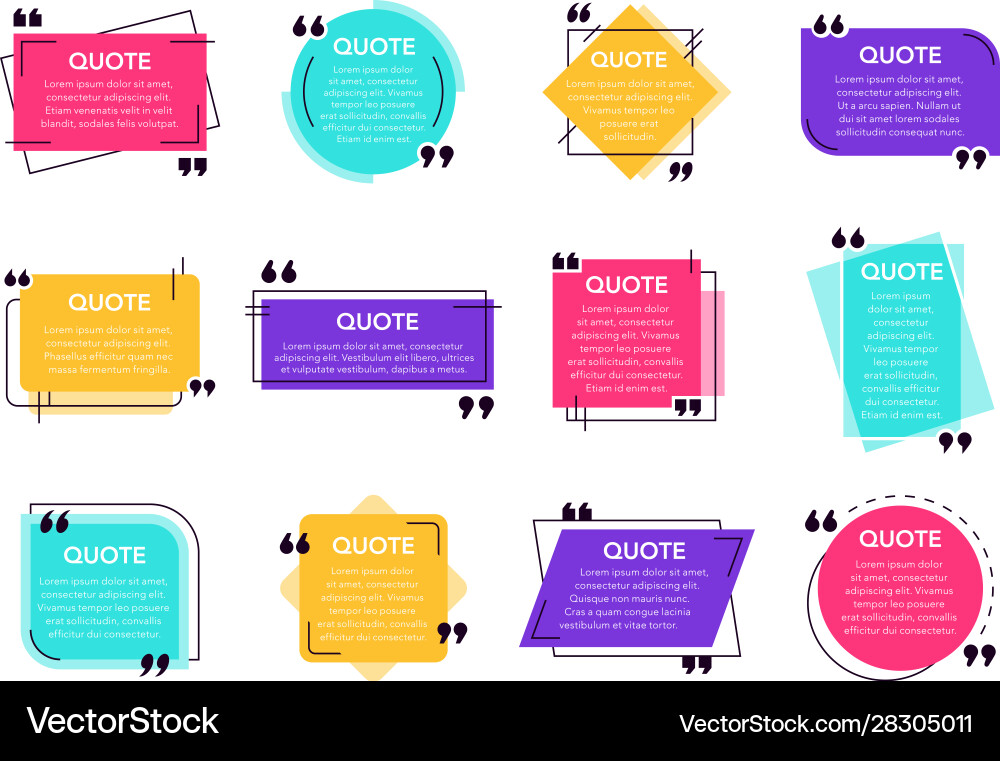 Quote text box cited frame label social Royalty Free Vector