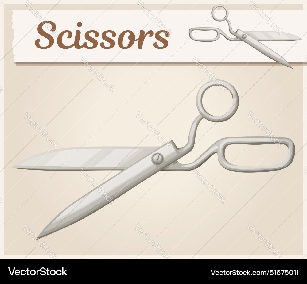 Tailor scissors icon sewing tool cartoon Vector Image