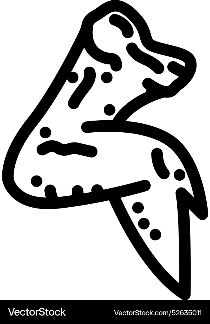 Wing chicken fried line icon Royalty Free Vector Image