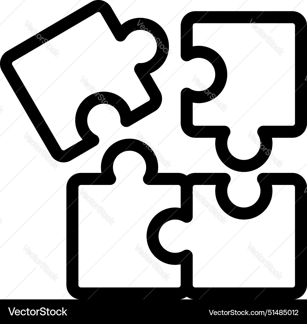 Black and white puzzle piece icon Royalty Free Vector Image