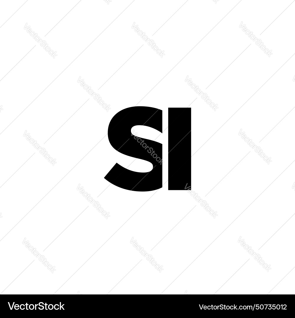 Letter s and i si logo design template minimal Vector Image