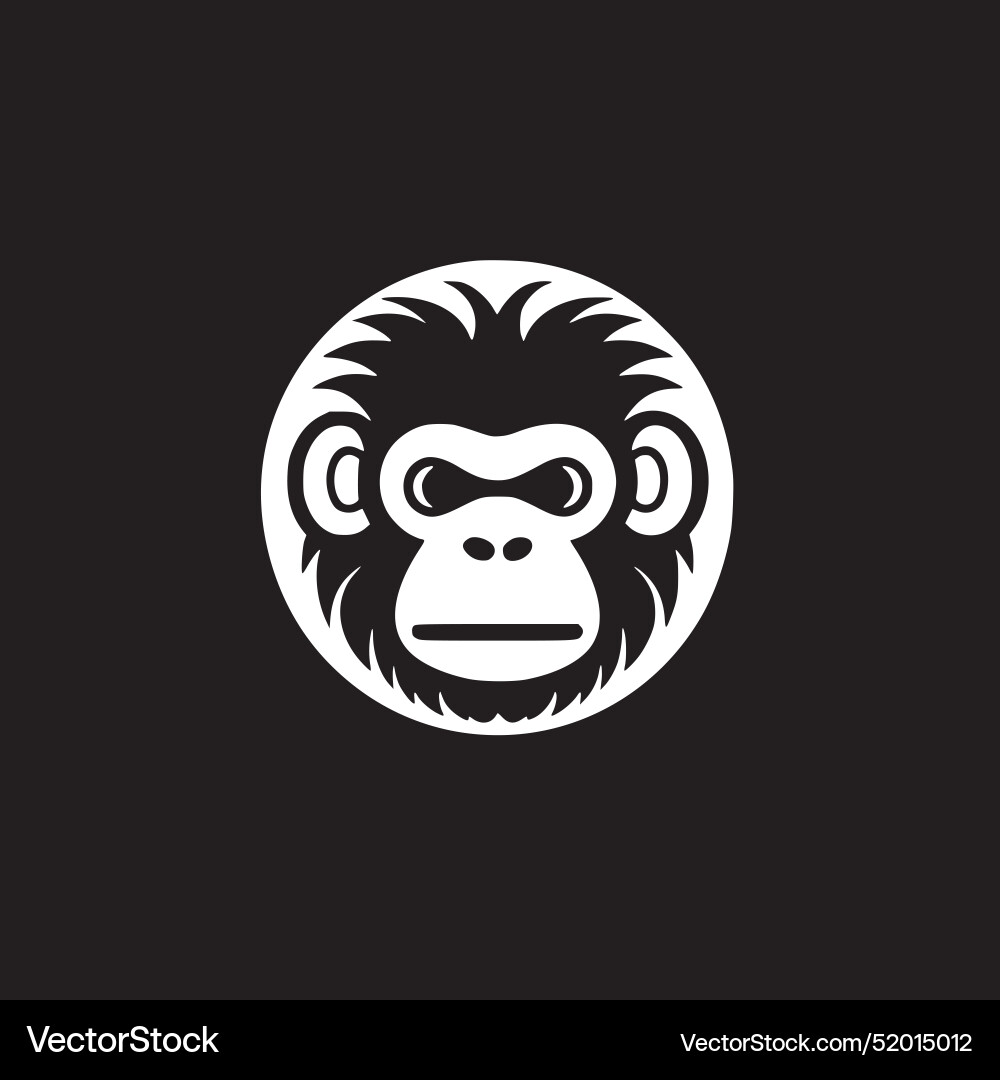 Monkey - minimalist and simple silhouette Vector Image