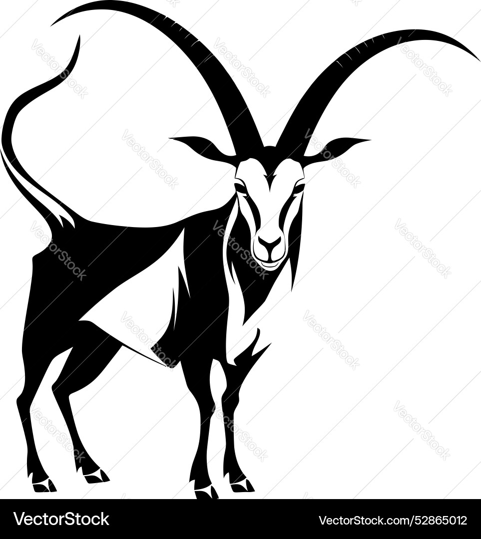 Regal wanderer logo symbol desert monarch oryx Vector Image