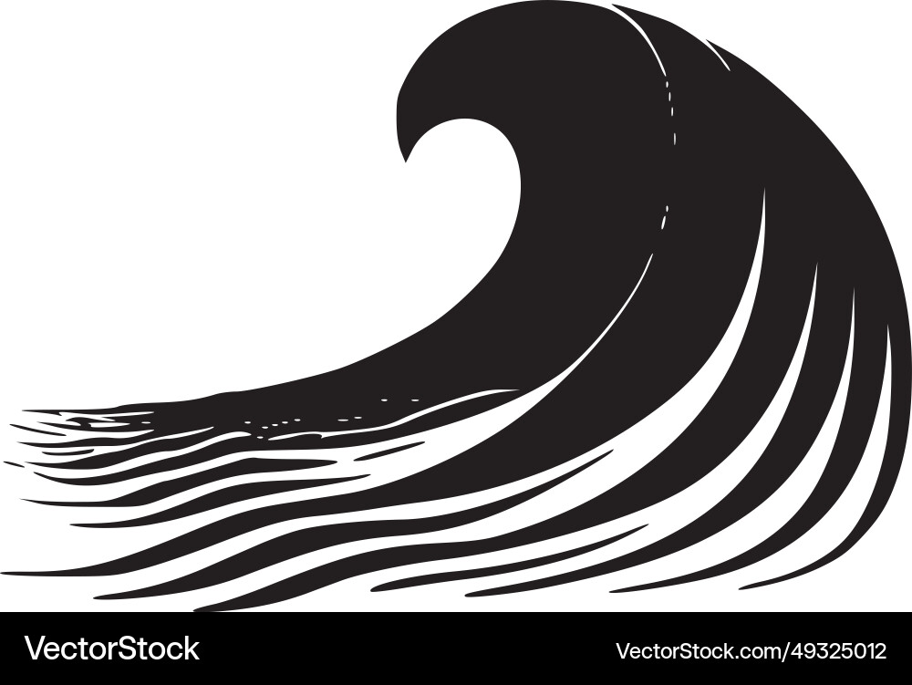 Wave - minimalist and flat logo Royalty Free Vector Image