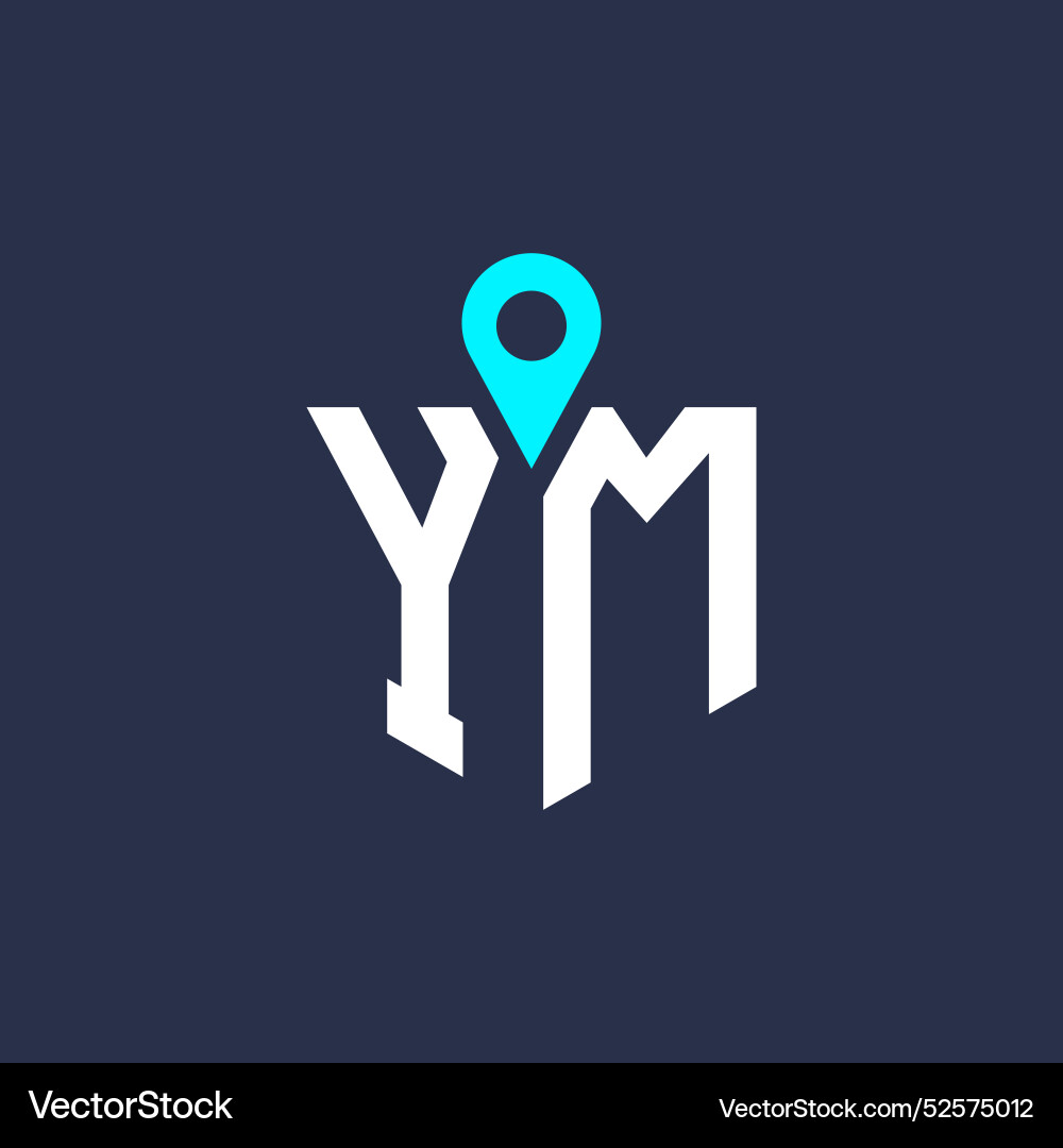 Ym location logo design for recruitment Royalty Free Vector