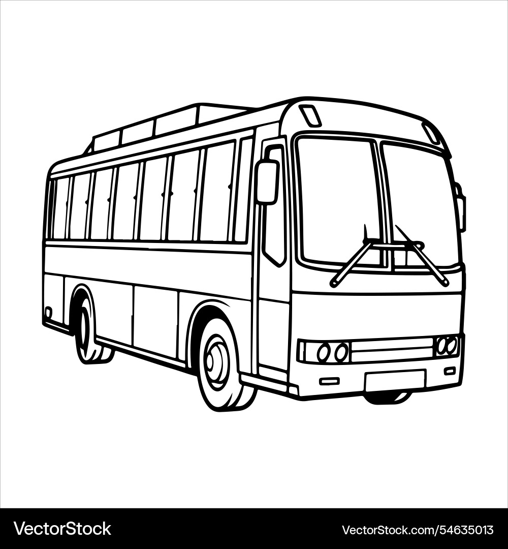 Bus line art Royalty Free Vector Image - VectorStock