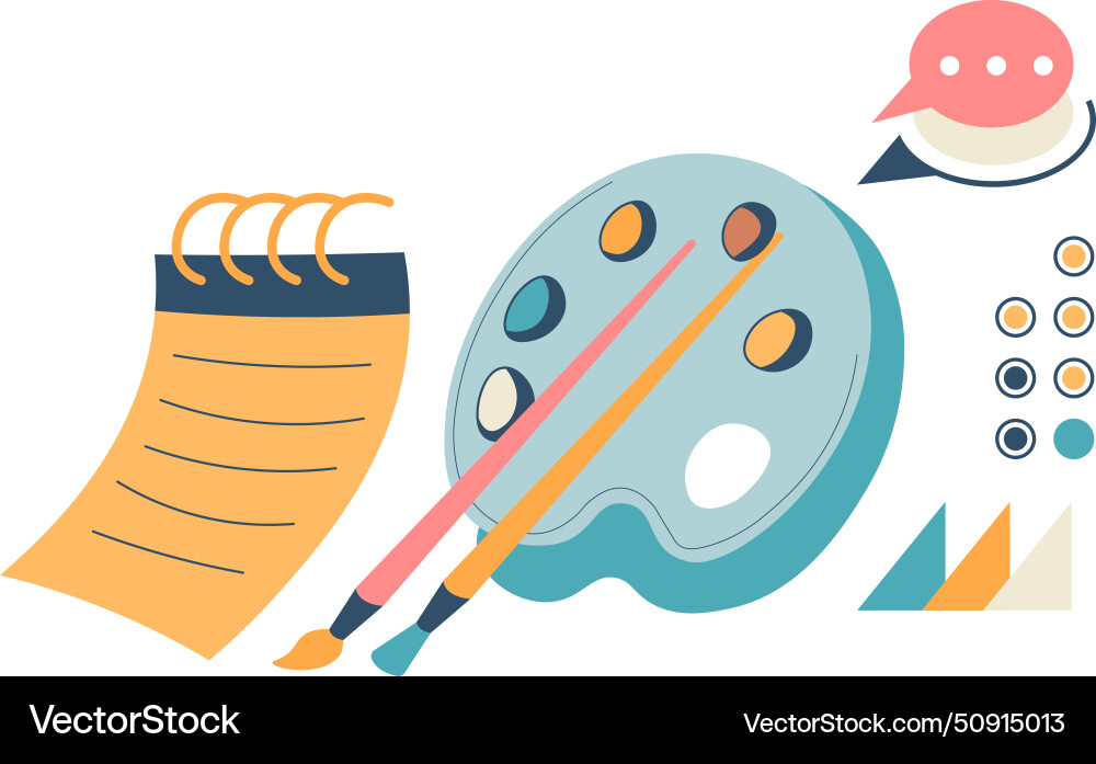 Color palette for drawing notebook and chat bubble