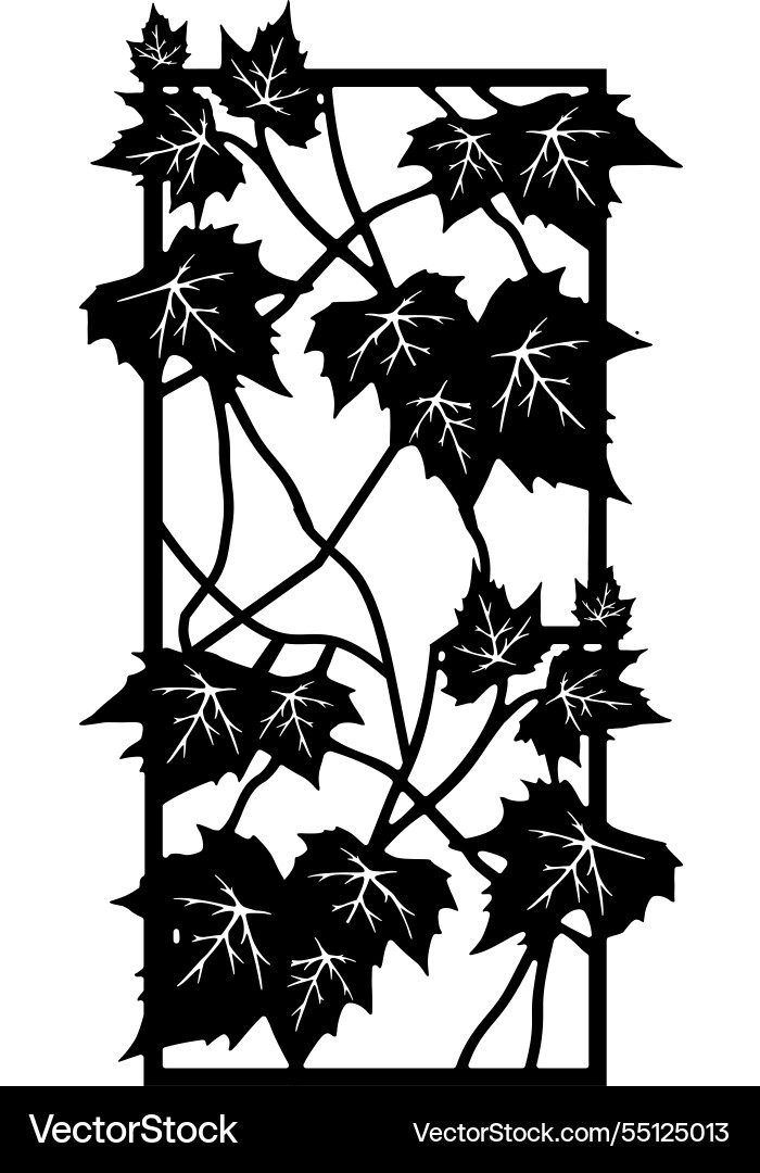 Floral pattern design template for cnc Royalty Free Vector