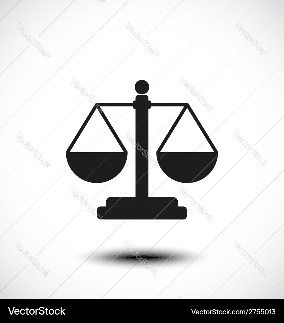 Justice Scales Icon - Balance Symbol Royalty Free Vector