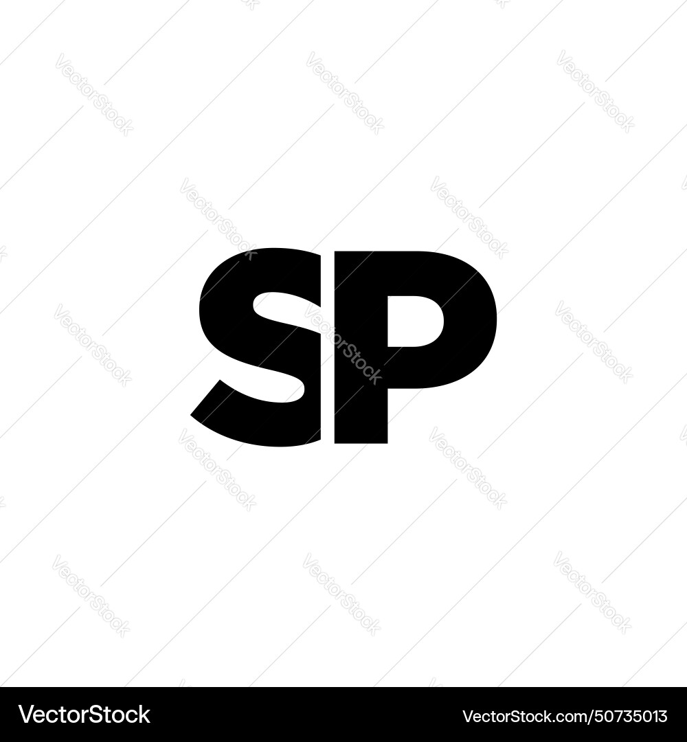 Letter s and p sp logo design template minimal Vector Image