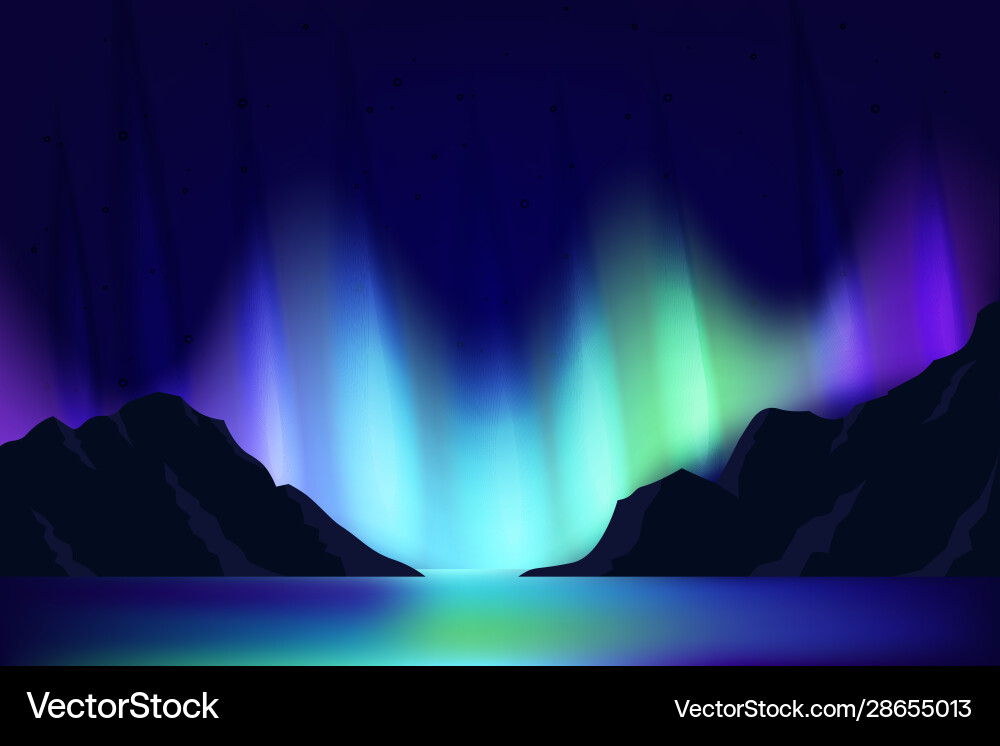 Northern lights background Royalty Free Vector Image