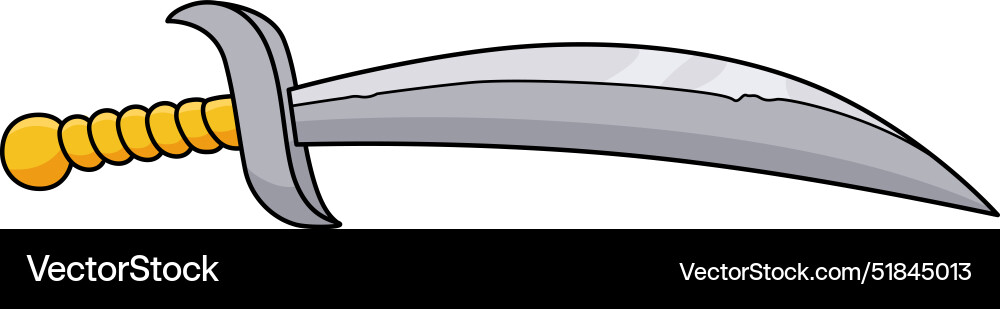 Pirate sword cartoon colored clipart Royalty Free Vector