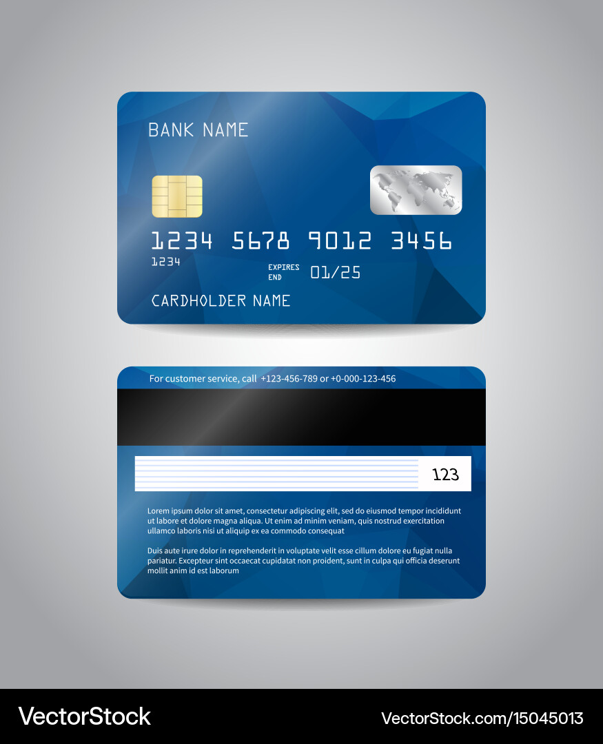 Realistic detailed credit card Royalty Free Vector Image