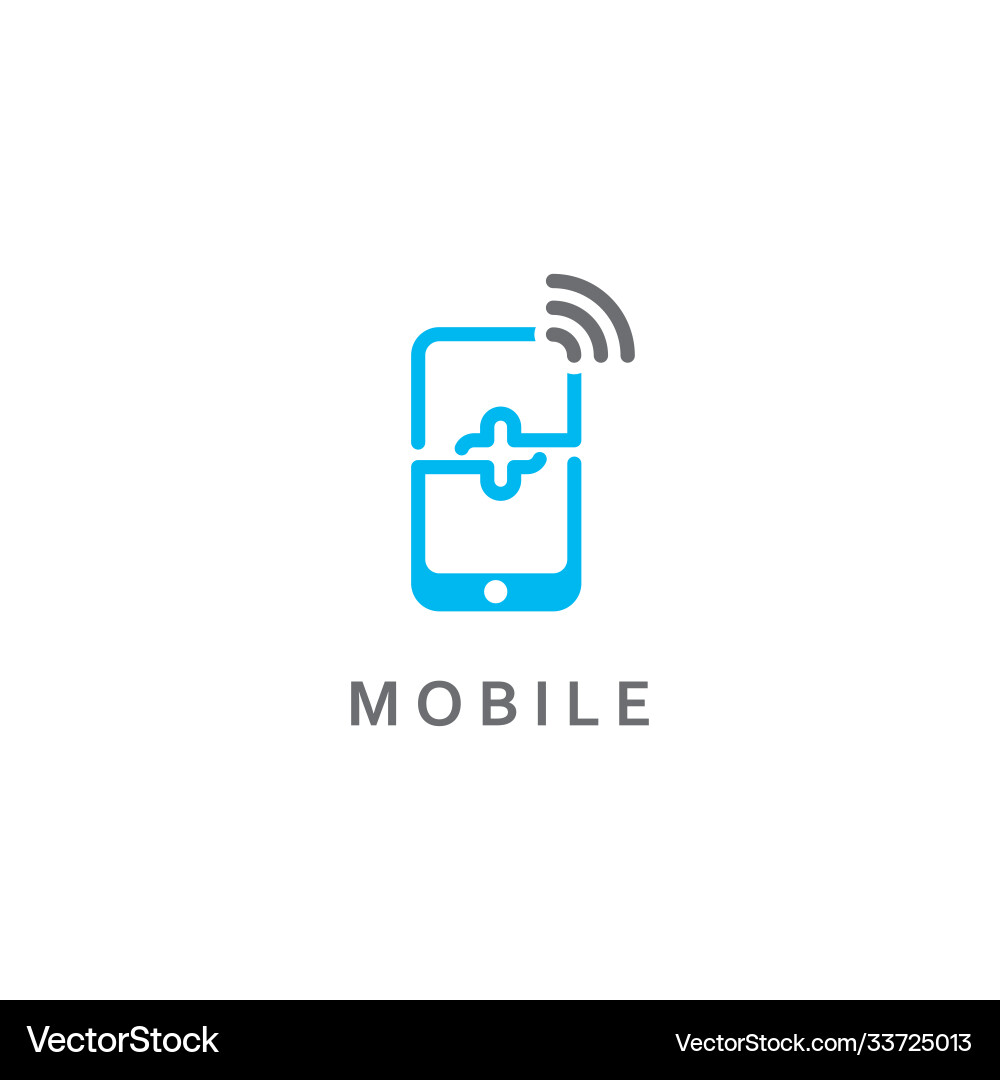 Smart phone with cross symbol logo design template