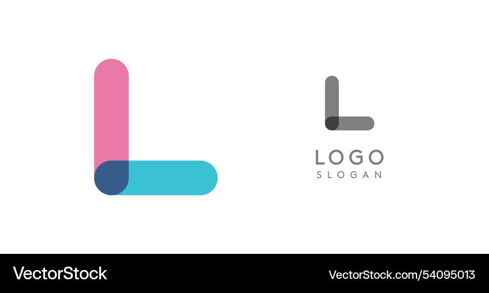 Soft rounded trendy logo geometric colorful Vector Image