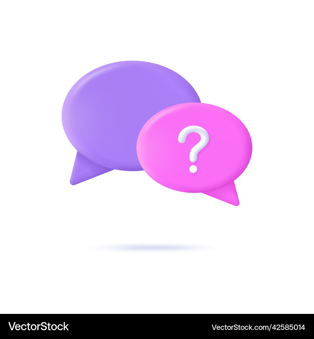3D Question Bubble Icon Royalty Free Vector Image