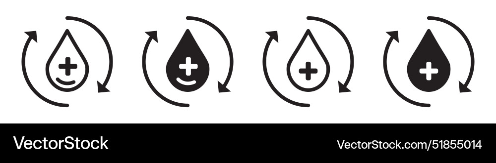 Blood flow icon set collection for web Royalty Free Vector