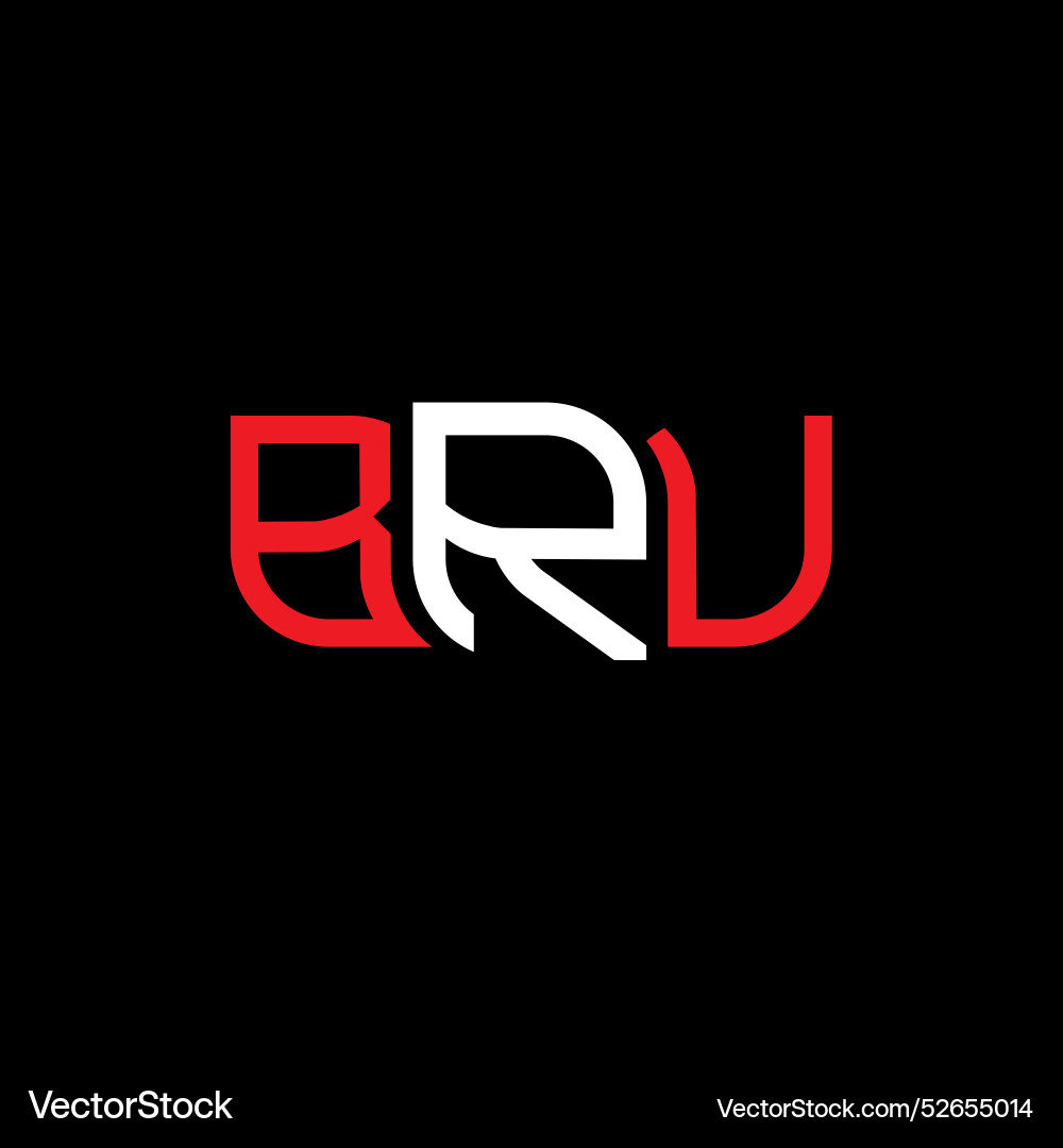 Bru logo design simple and modern Royalty Free Vector Image
