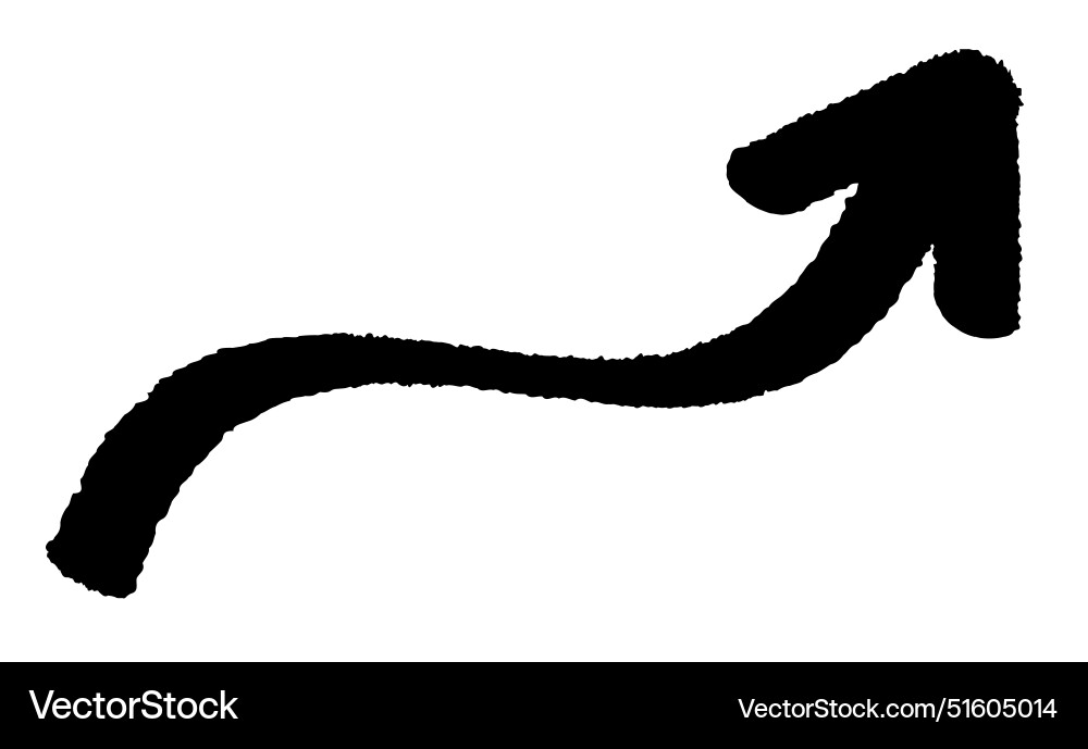 Brush-styled upward arrow Royalty Free Vector Image