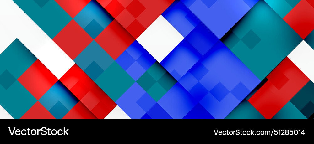 Colorful red white and blue checkered pattern Vector Image