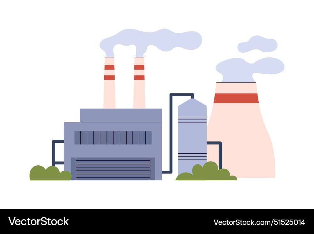 Factory buildings cartoon industrial Royalty Free Vector