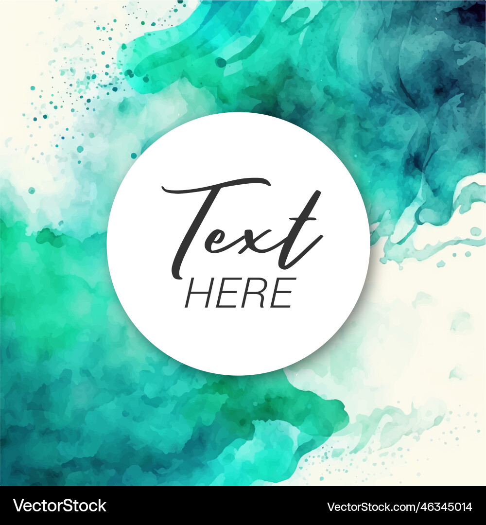 Frame realistic sea blue watercolor texture Vector Image