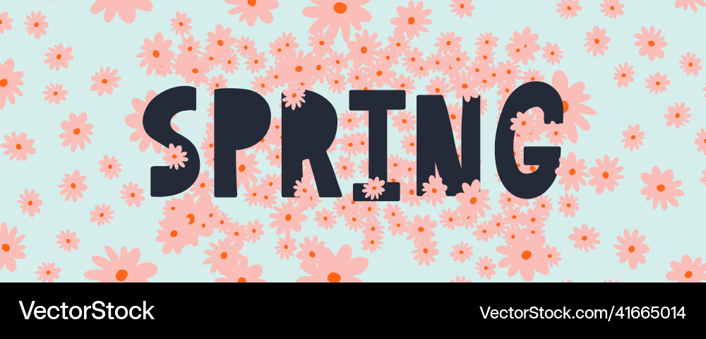 Hello spring hand logotype badge typography icon Vector Image