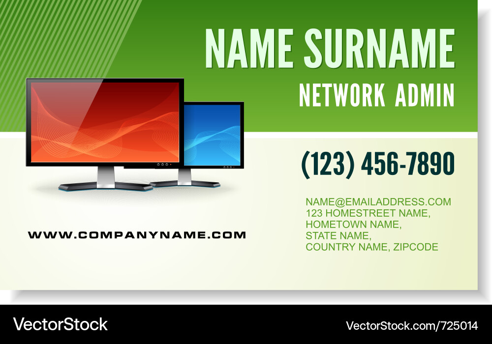Information technology business card Royalty Free Vector