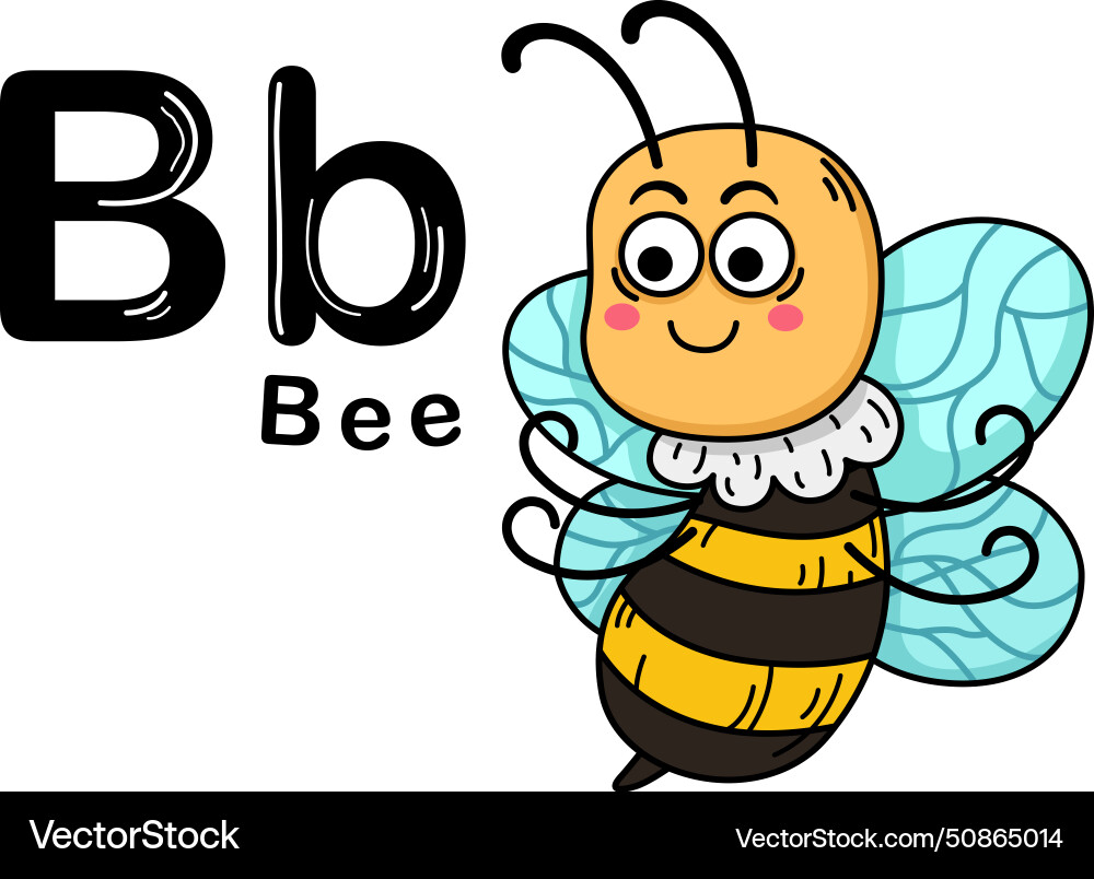 Isolated animal alphabet letter b-bee Royalty Free Vector