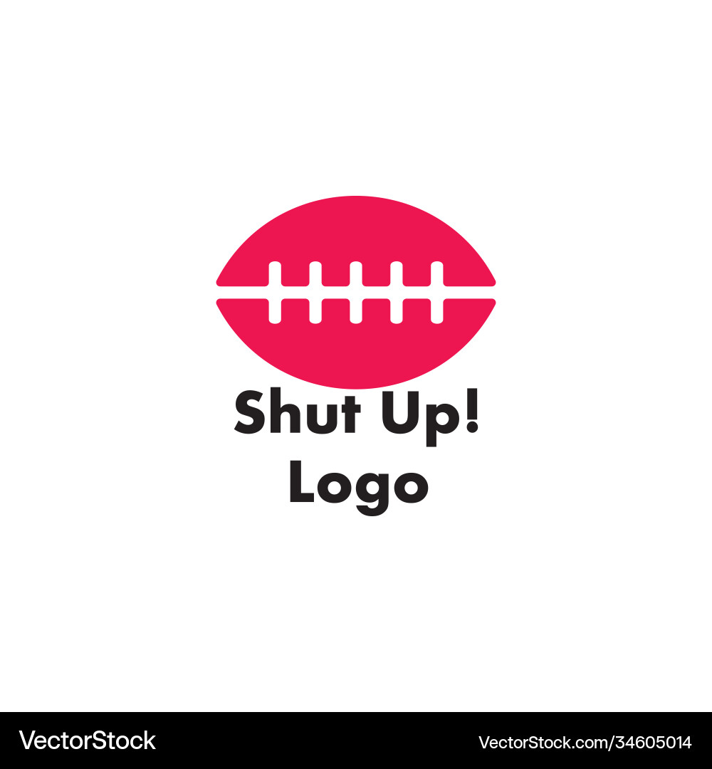 Lip shut up symbol logo Royalty Free Vector Image