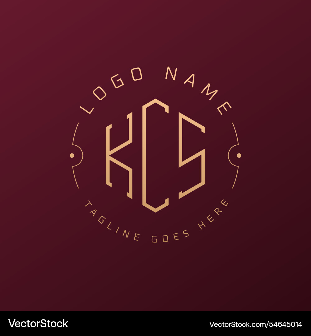 Luxury kcs logo design elegant letter Royalty Free Vector