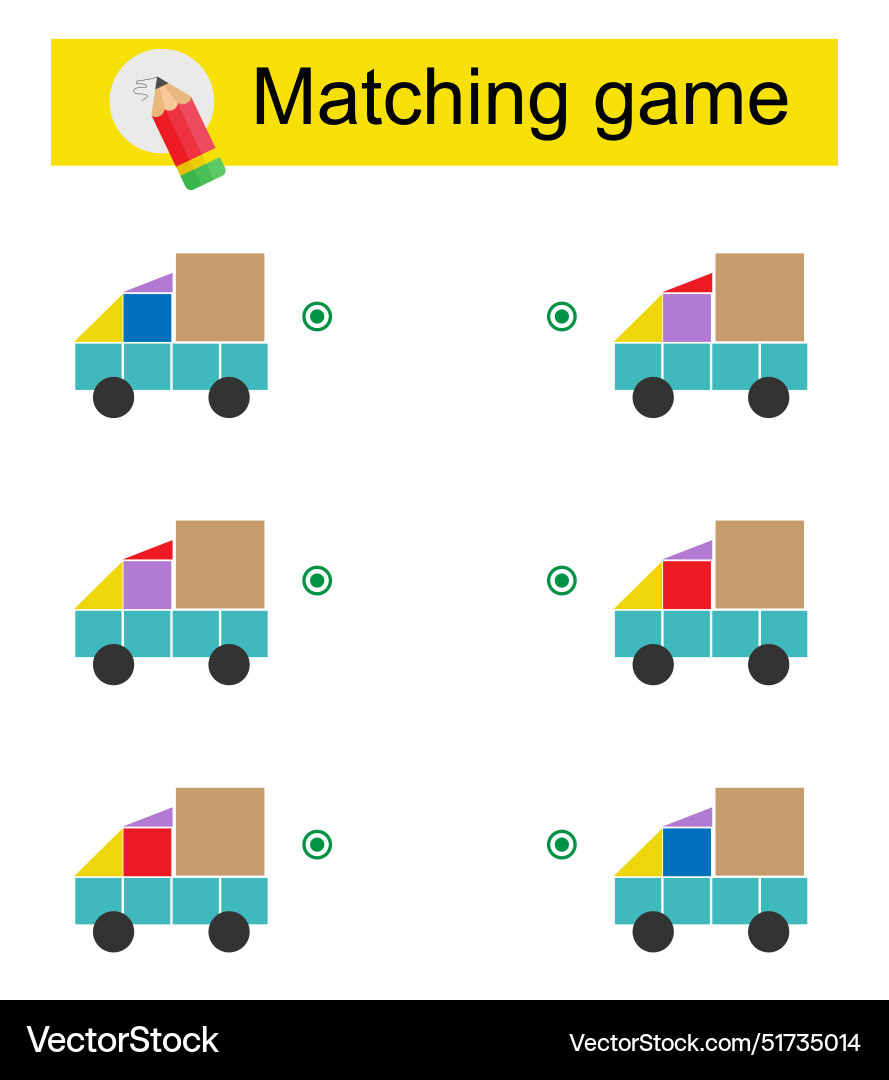 Matching game for children Royalty Free Vector Image