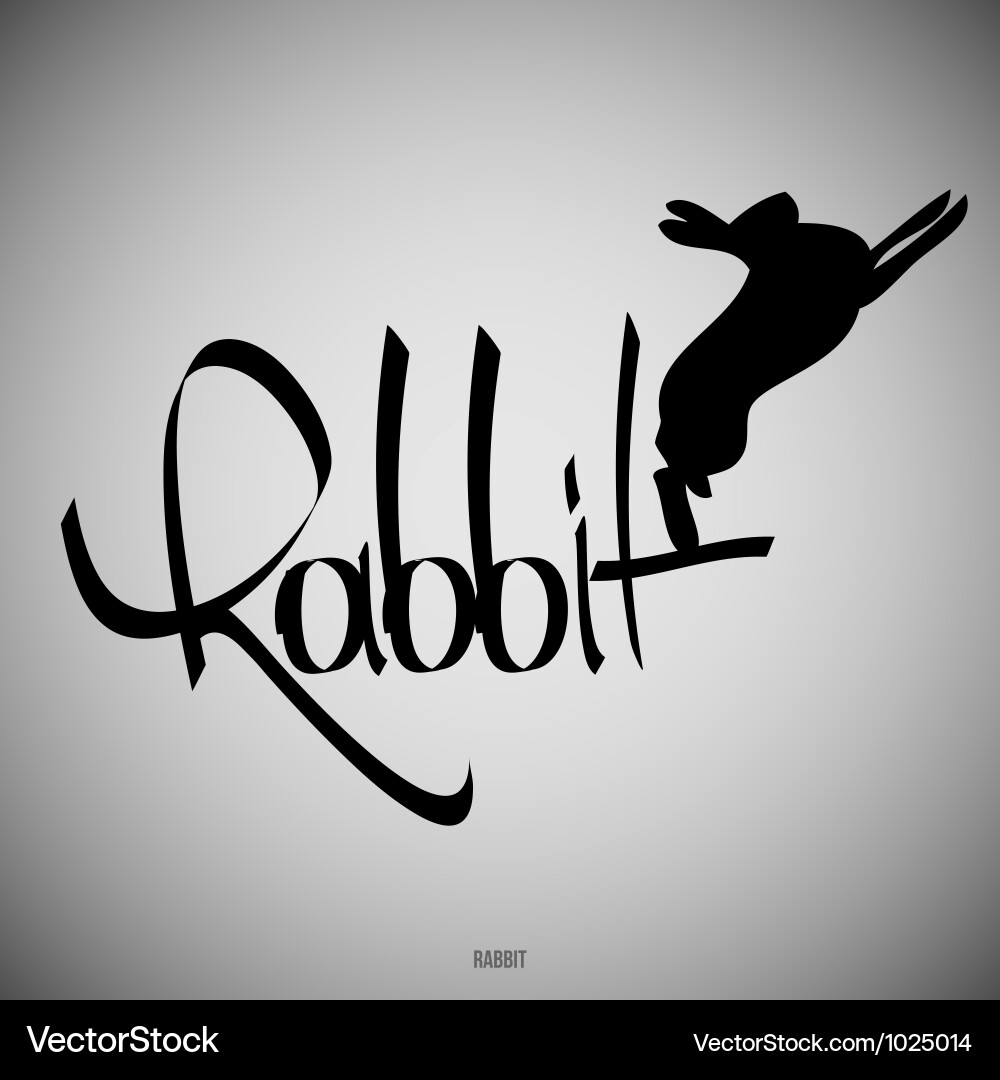 Rabbit calligraphic elements Royalty Free Vector Image