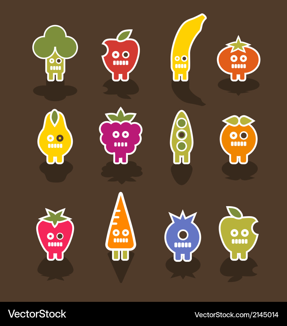 Robot fruit icons Royalty Free Vector Image - VectorStock