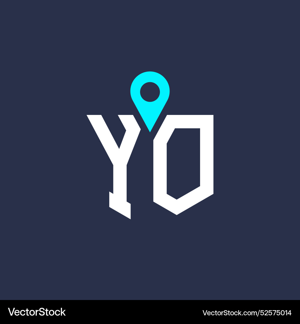 Yo location logo design for recruitment Royalty Free Vector