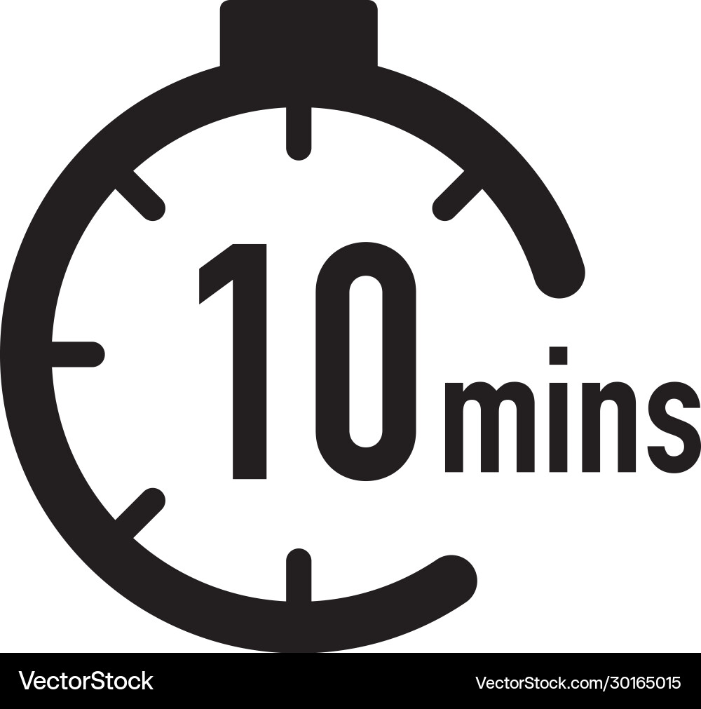 10 minutes timer stopwatch or countdown icon time Vector Image 10 minutes timer stopwatch or countdown icon time Vector Image