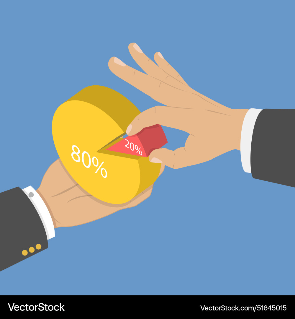 3d isometric flat of pareto Royalty Free Vector Image