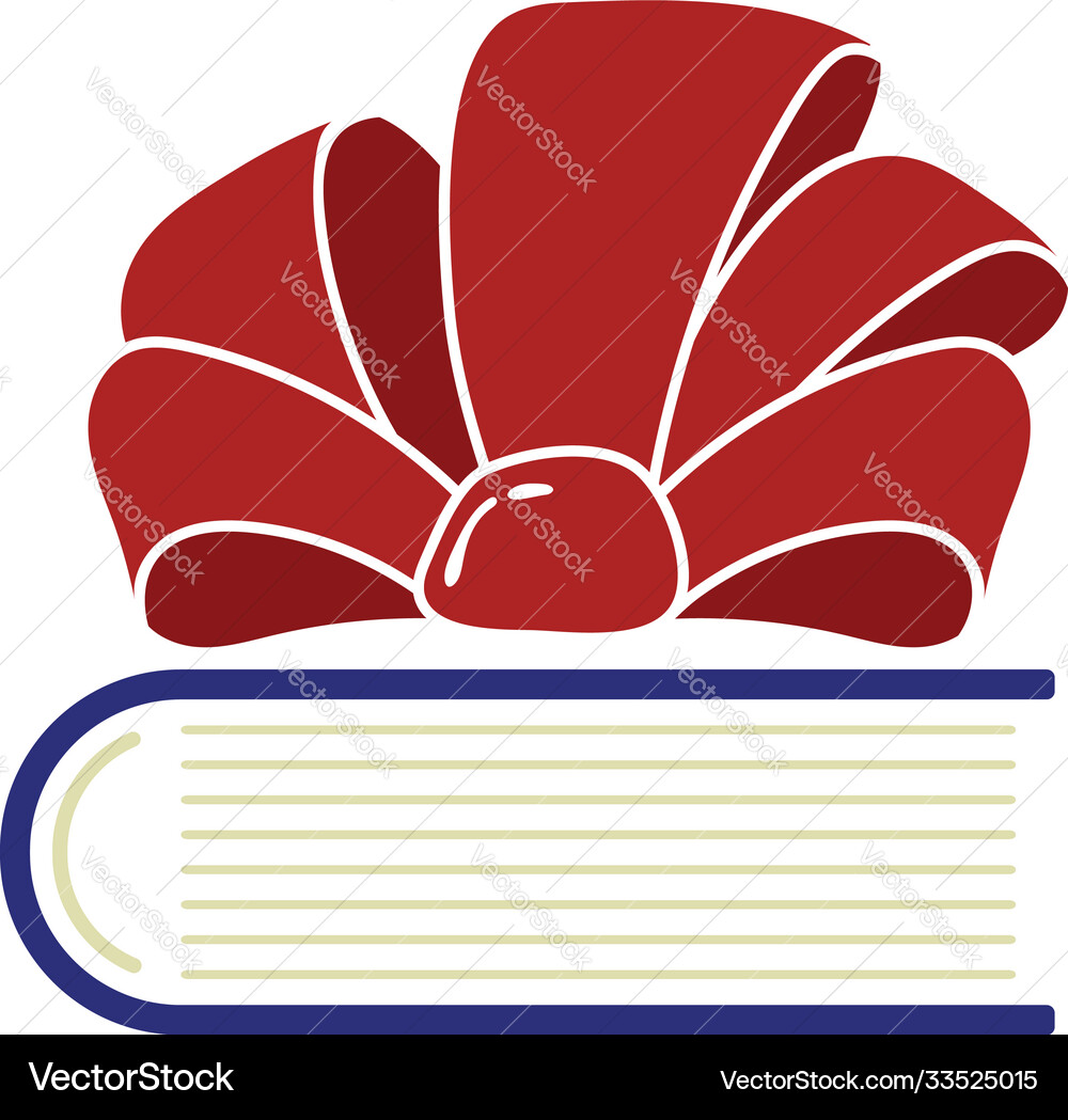 Book with ribbon bow icon Royalty Free Vector Image