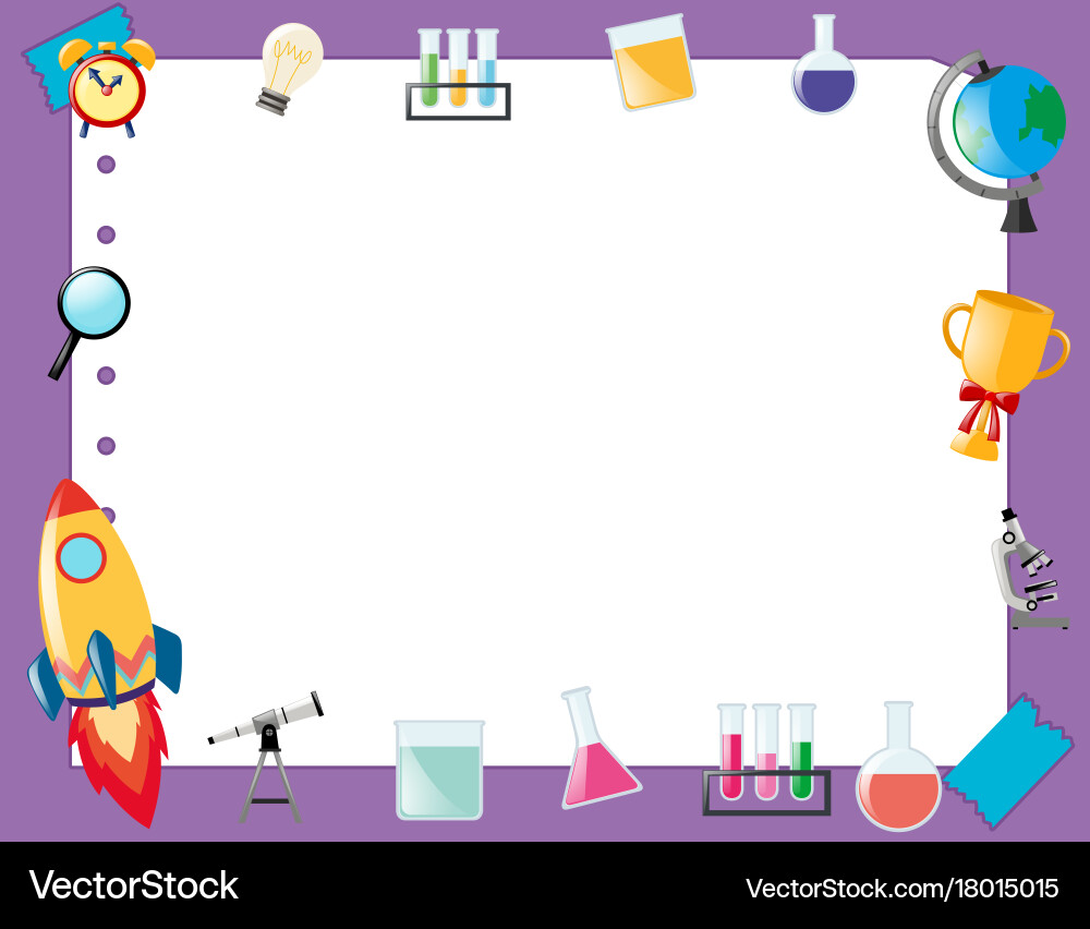Border template with school equipment Royalty Free Vector