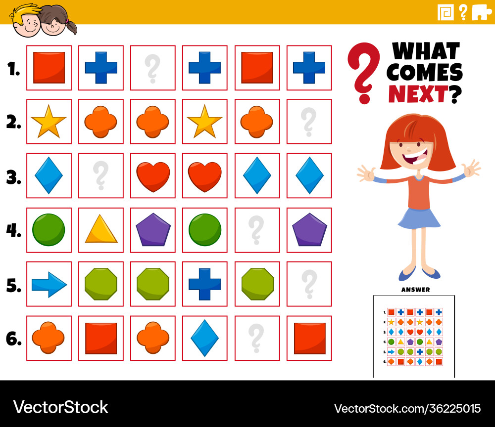 Fill pattern educational activity for kids Vector Image