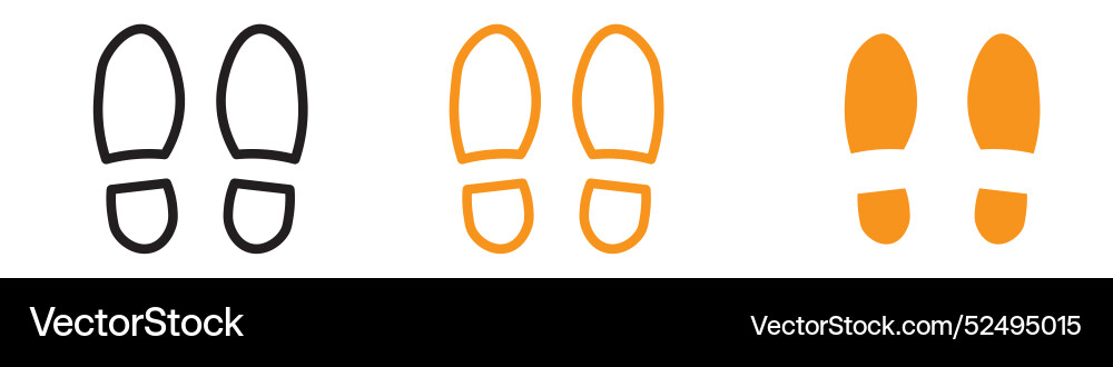Footprints icon set trail and path for navigation Vector Image