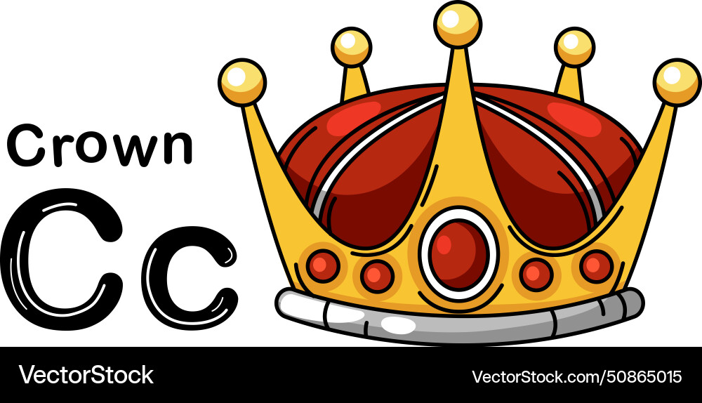Isolated alphabet letter c-crown Royalty Free Vector Image