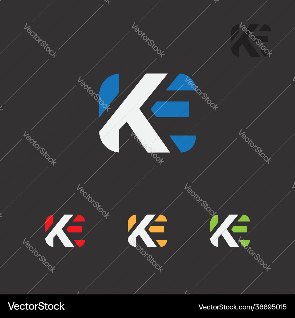 KE Logo Symbol Template Royalty Free Vector Image