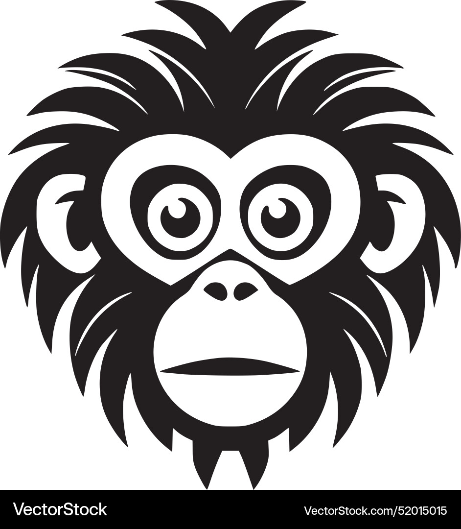 Monkey - minimalist and simple silhouette Vector Image