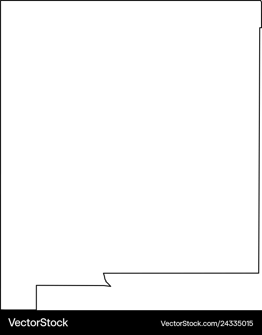 New mexico state of usa - solid black outline map Vector Image