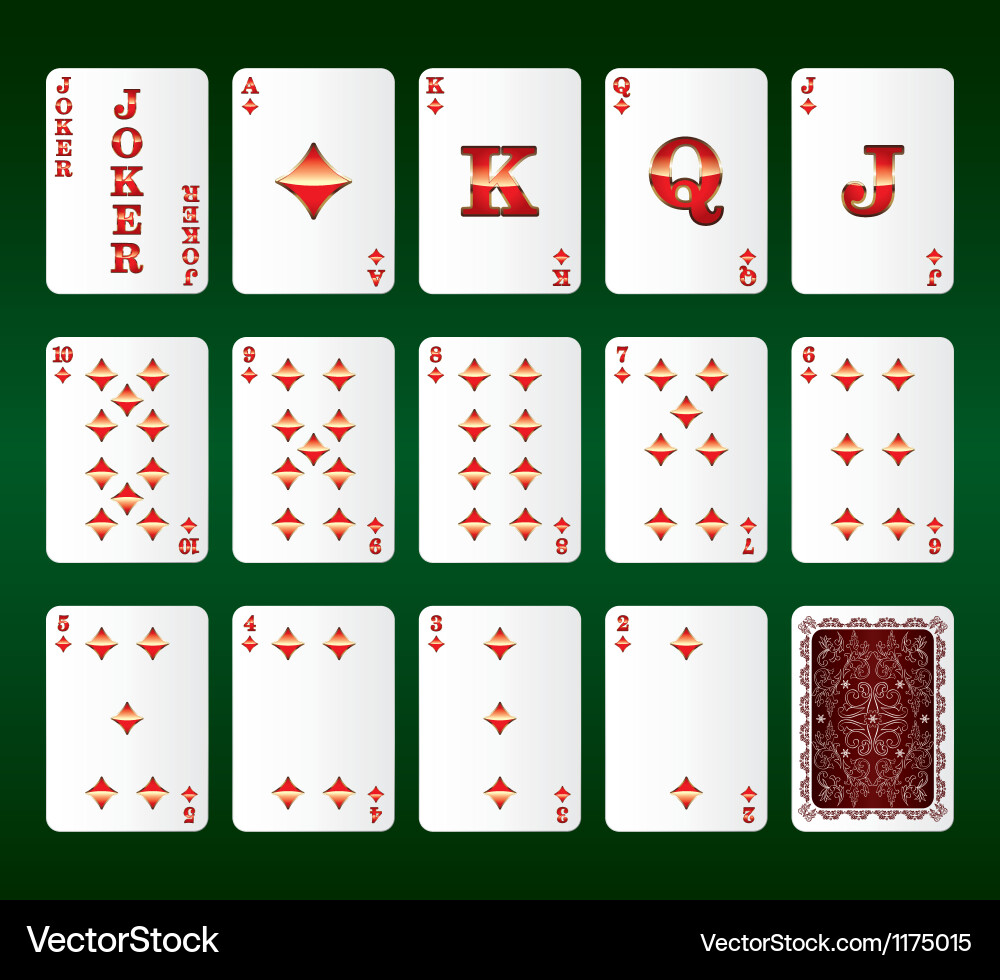 Playing cards set diamonds Royalty Free Vector Image
