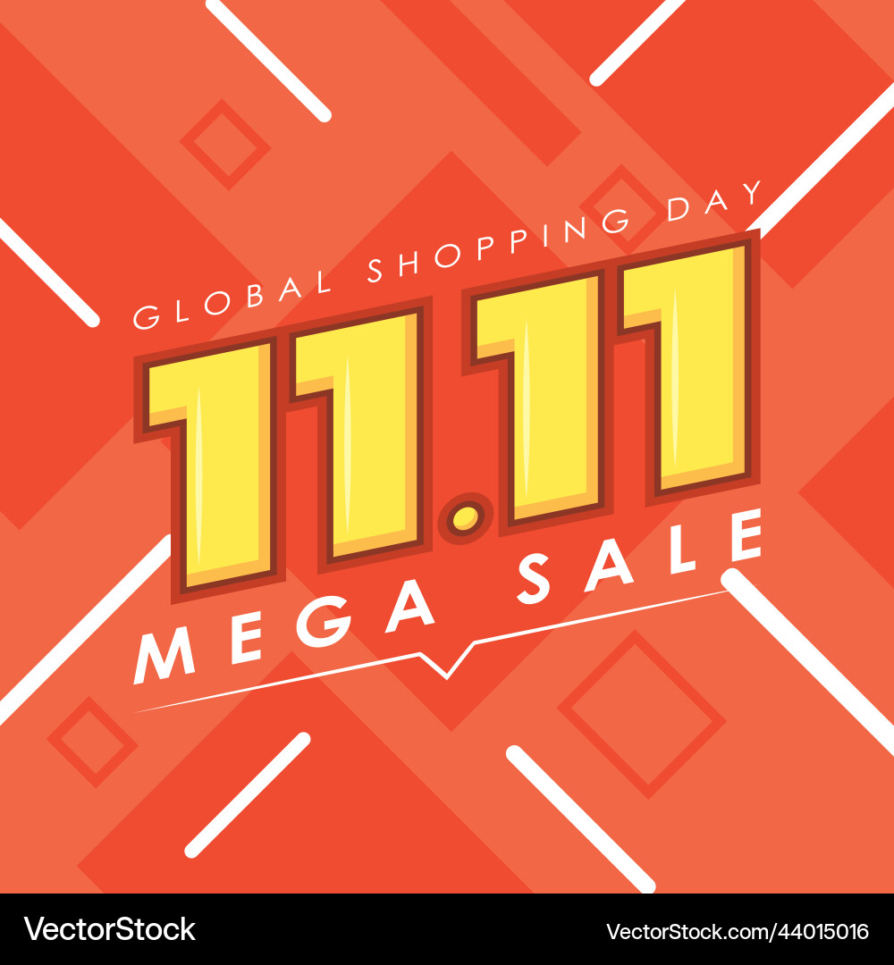 11 mega sale lettering Royalty Free Vector Image
