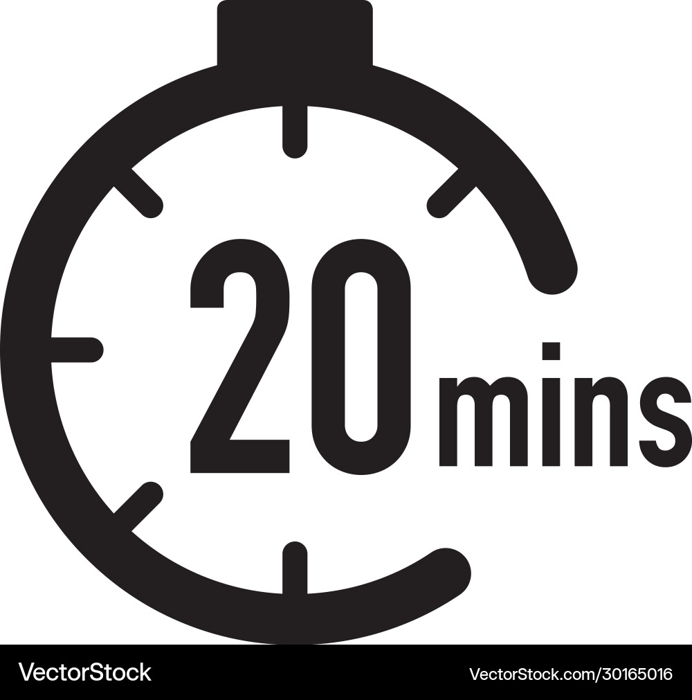 20 minutes timer stopwatch or countdown icon time Vector Image